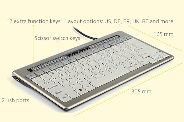 Bakker Elkhuizen Compact S-Board Keyboard - Back Centre